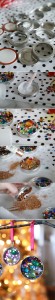 Sequin Mason Jar Lid Ornaments - Aunt Peaches